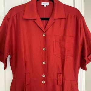 Dresses | French Linen Red Dress | Poshmark